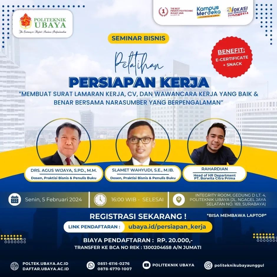Politeknik Ubaya Mengadakan Seminar Bisnis - Politeknik Ubaya